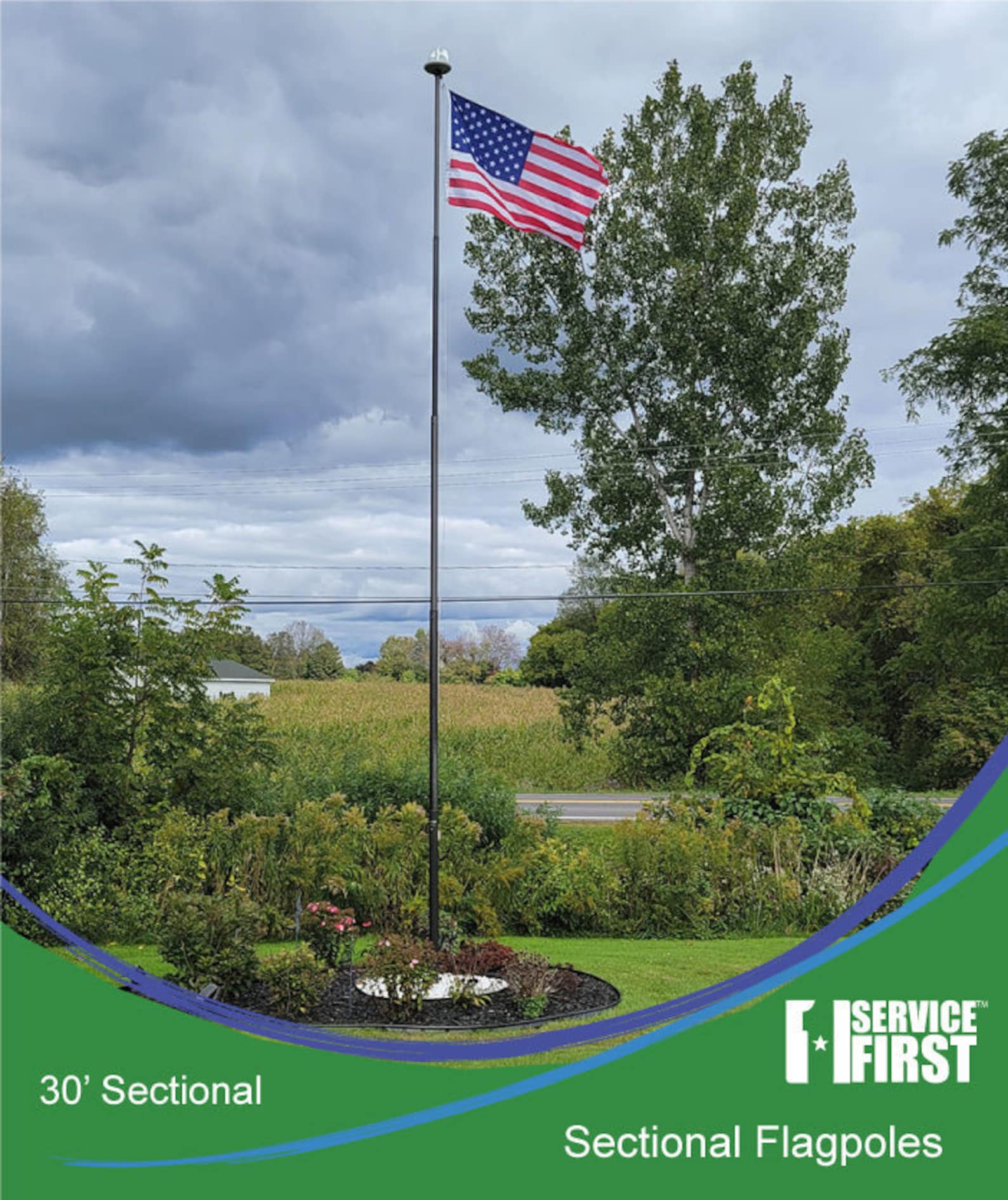 30' Delta SECTIONAL Flagpole "freedom Edition" (black) - Etsy