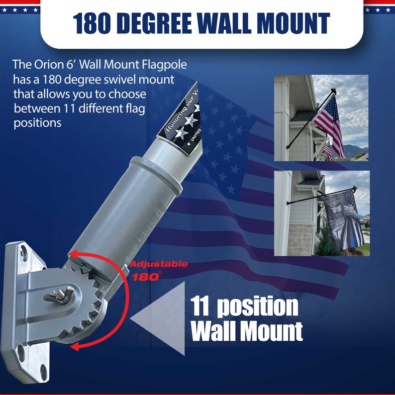 Orion 6' Premium Wall Mounted Flagpole - Etsy