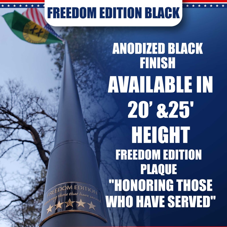 20' or 25' Delta TELESCOPING Flagpole "freedom Edition" (black) - Etsy
