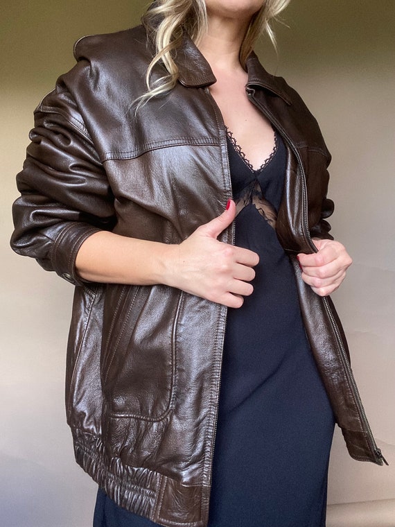 Vintage 1980s brown leather jacket - Gem Vintage 1980s brown leather jacket - Gem