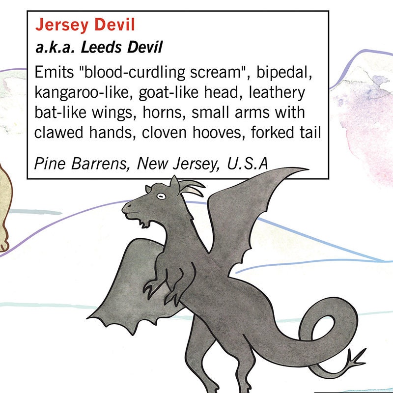 Creepy Cryptids, Bigfoot Art Poster, Sasquatch Art Poster, Loch Ness ...