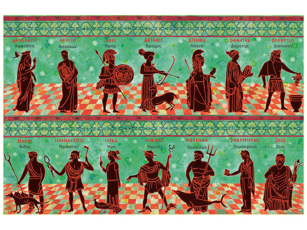 Ancient Greek Gods and Goddesses (retina Burn Version), Greek Mythology ...