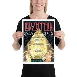Led Zeppelin Lyric Wall Poster, Led Zeppelin Art Concert Poster, Jimmy ...