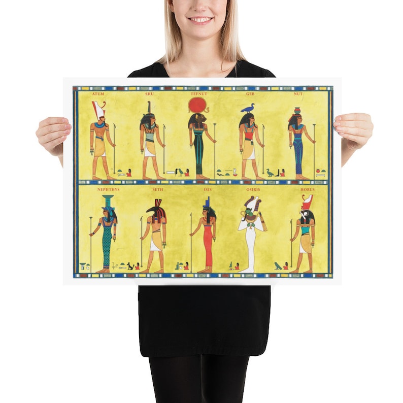 Ancient Egyptian Gods and Goddesses, Egyptian Mythology Art Poster ...