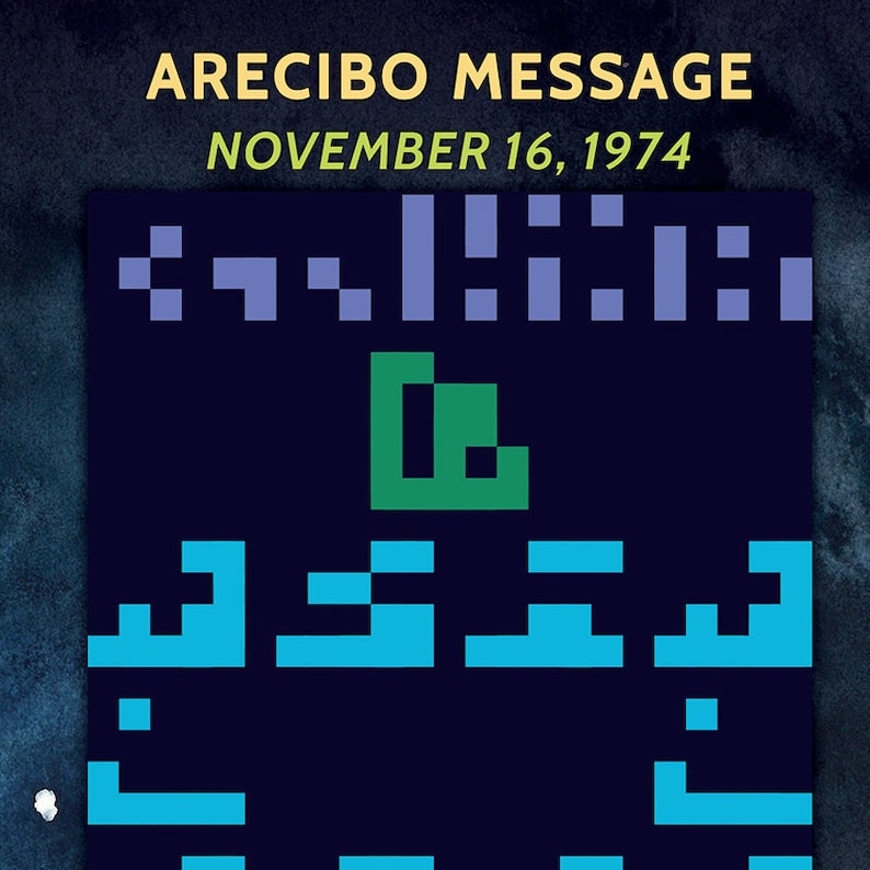 Alien Message Poster the Arecibo Message and Reply Poster ET - Etsy