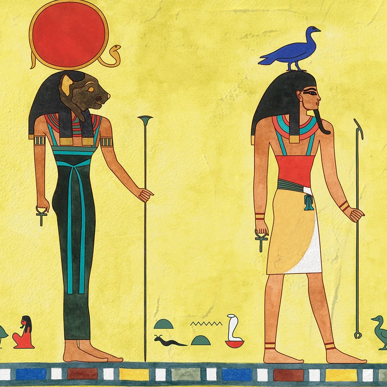 Ancient Egyptian Gods and Goddesses, Egyptian Mythology Art Poster ...