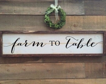 Farm to table sign | Etsy