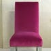Bright Pink High Back Chair W/ Solid Velvet Fabric, Silver Painted Wood ...