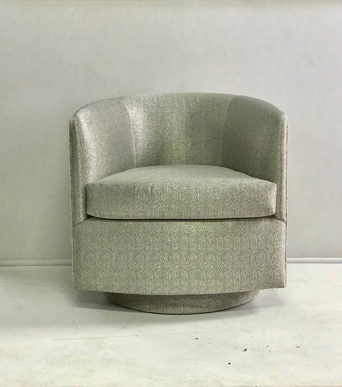 Silver Grey Fabric U-shaped Swivel Club Chair - Etsy UK