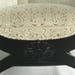 Cream Light Coral Cut Velvet Channeled Pearl Shaped Chair W/ Dark ...