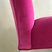 Bright Pink High Back Chair W/ Solid Velvet Fabric, Silver Painted Wood ...