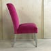 Bright Pink High Back Chair W/ Solid Velvet Fabric, Silver Painted Wood ...