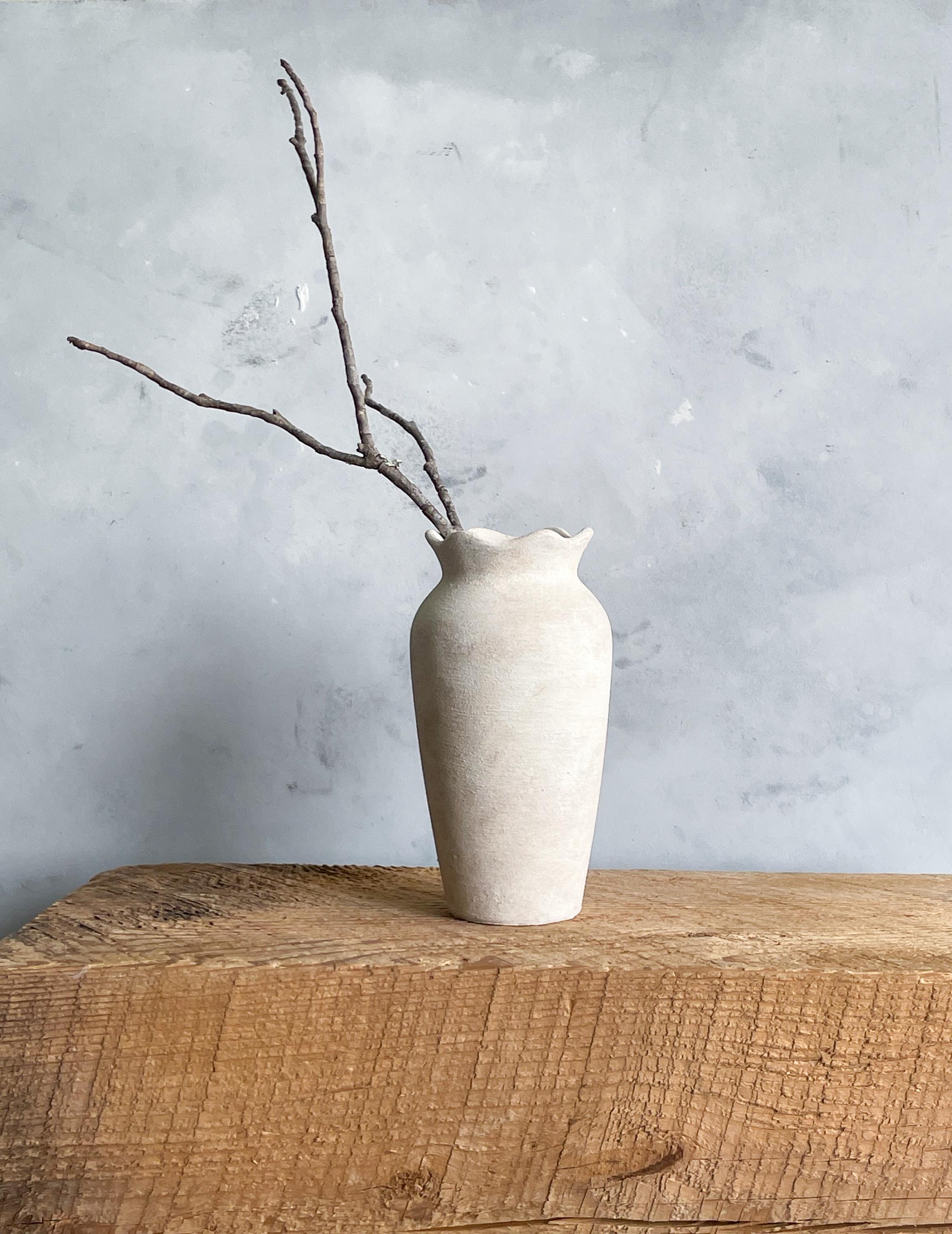 Rustic off White Textured Decorative Vase 6 High Wabi Sabi Japandi ...