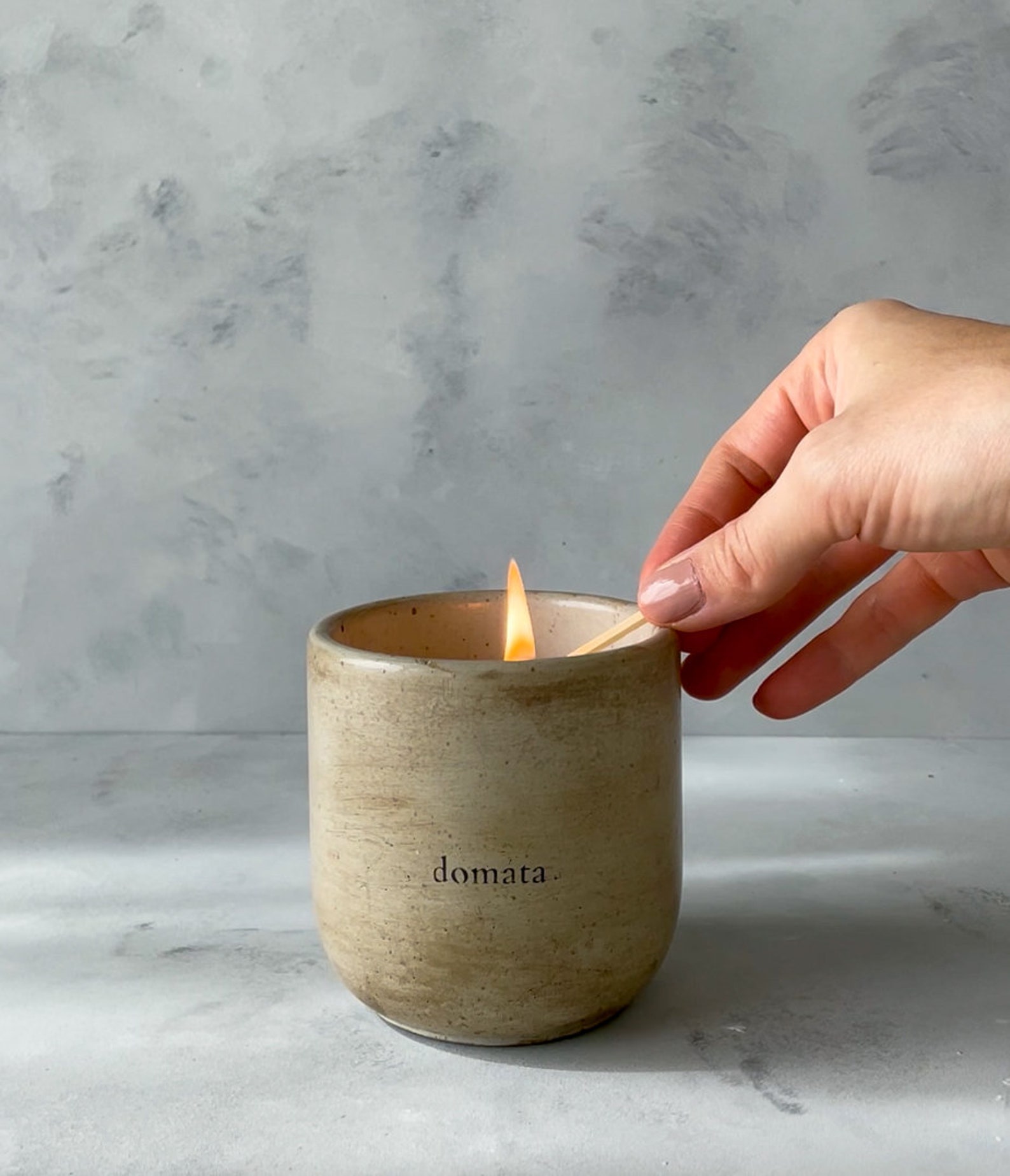 Sunset| Handmade Cement Candle| Hand Poured Natural Coconut Soy Wax 8.5 ...