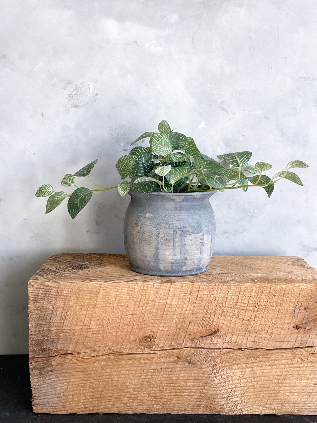 Rustic Aged Blue Planter Vase 5 High Hand Finished Ceramic Planter Vase ...