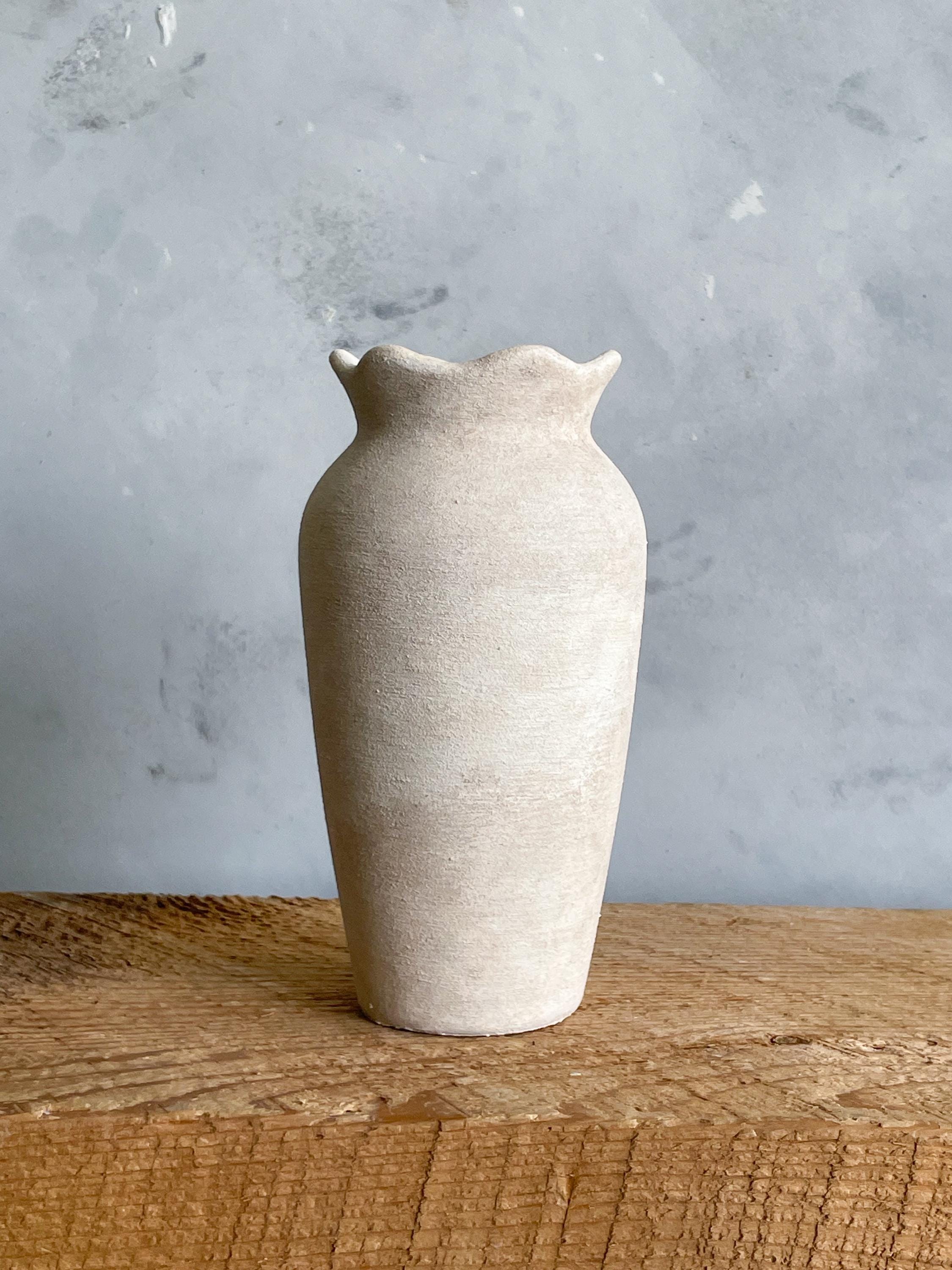 Rustic off White Textured Decorative Vase 6 High Wabi Sabi Japandi ...