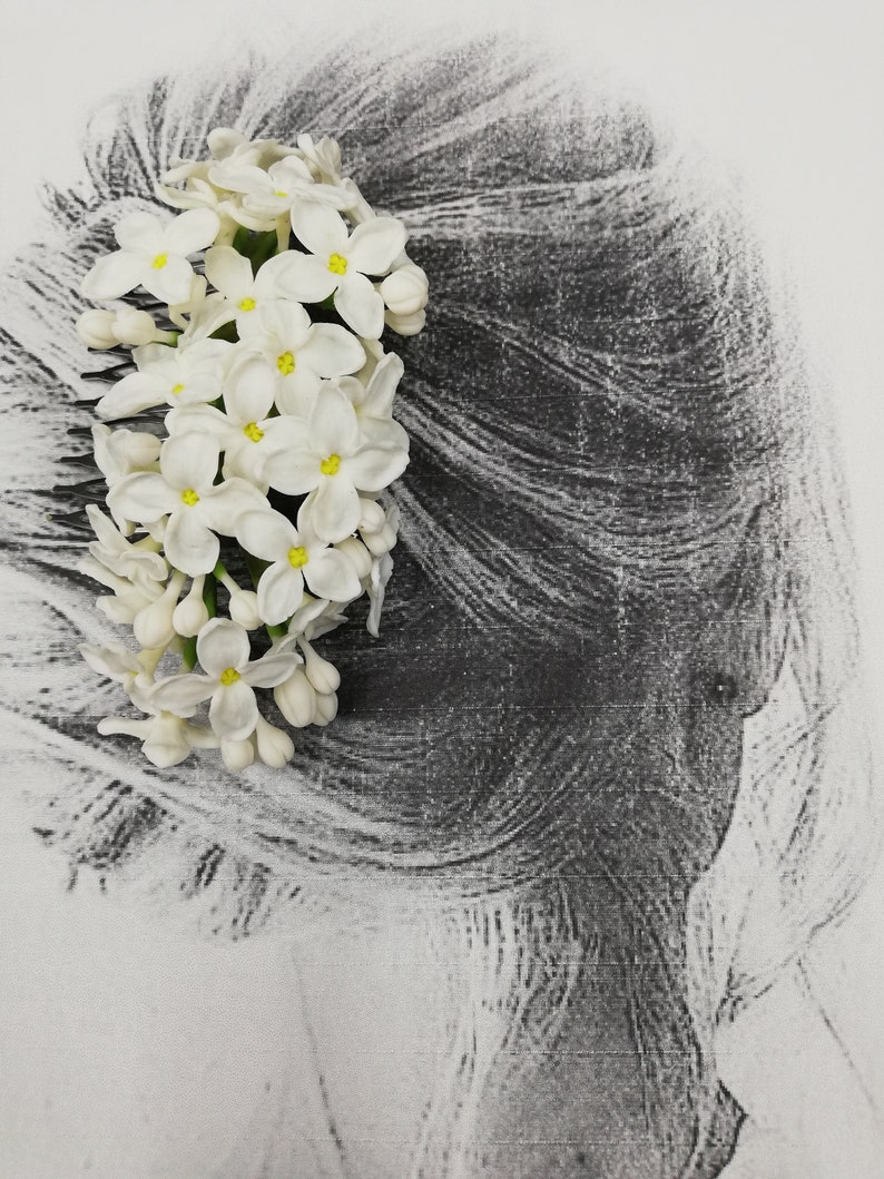White lilac Hair Comb lilac hair accessory bridal hair comb | Etsy