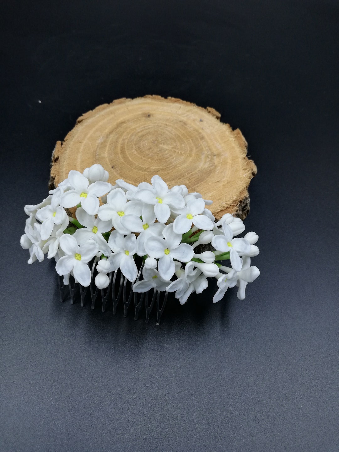 White Lilac Hair Comb Lilac Hair Accessory Bridal Hair Comb Headpiece ...