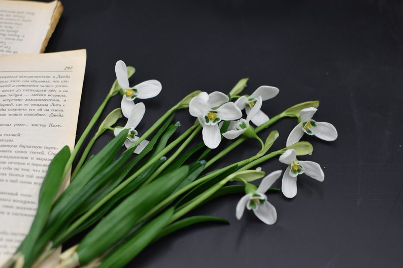 Cold Porcelain Snowdrop: Spring Floral Sculpture, Real Touch Flower ...