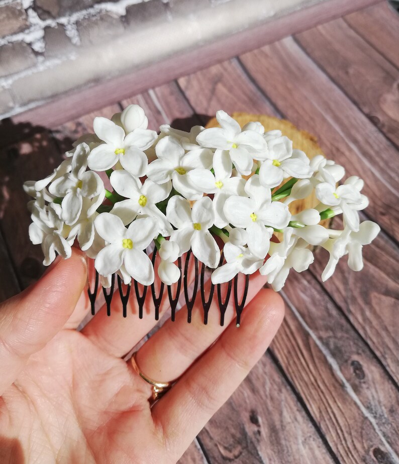 White lilac Hair Comb lilac hair accessory bridal hair comb | Etsy