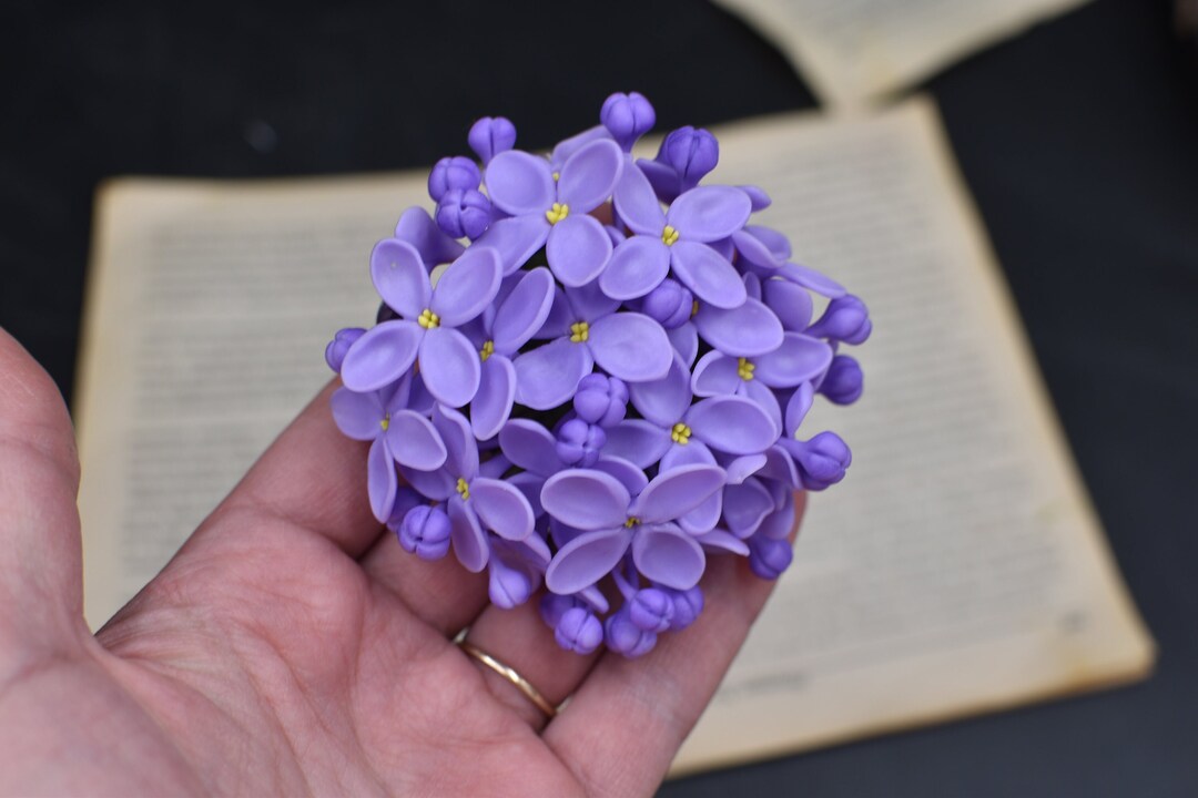 Lilac Brooch Flower Floral Brooch Flower Bridal Hair Pins Lilac Flower ...