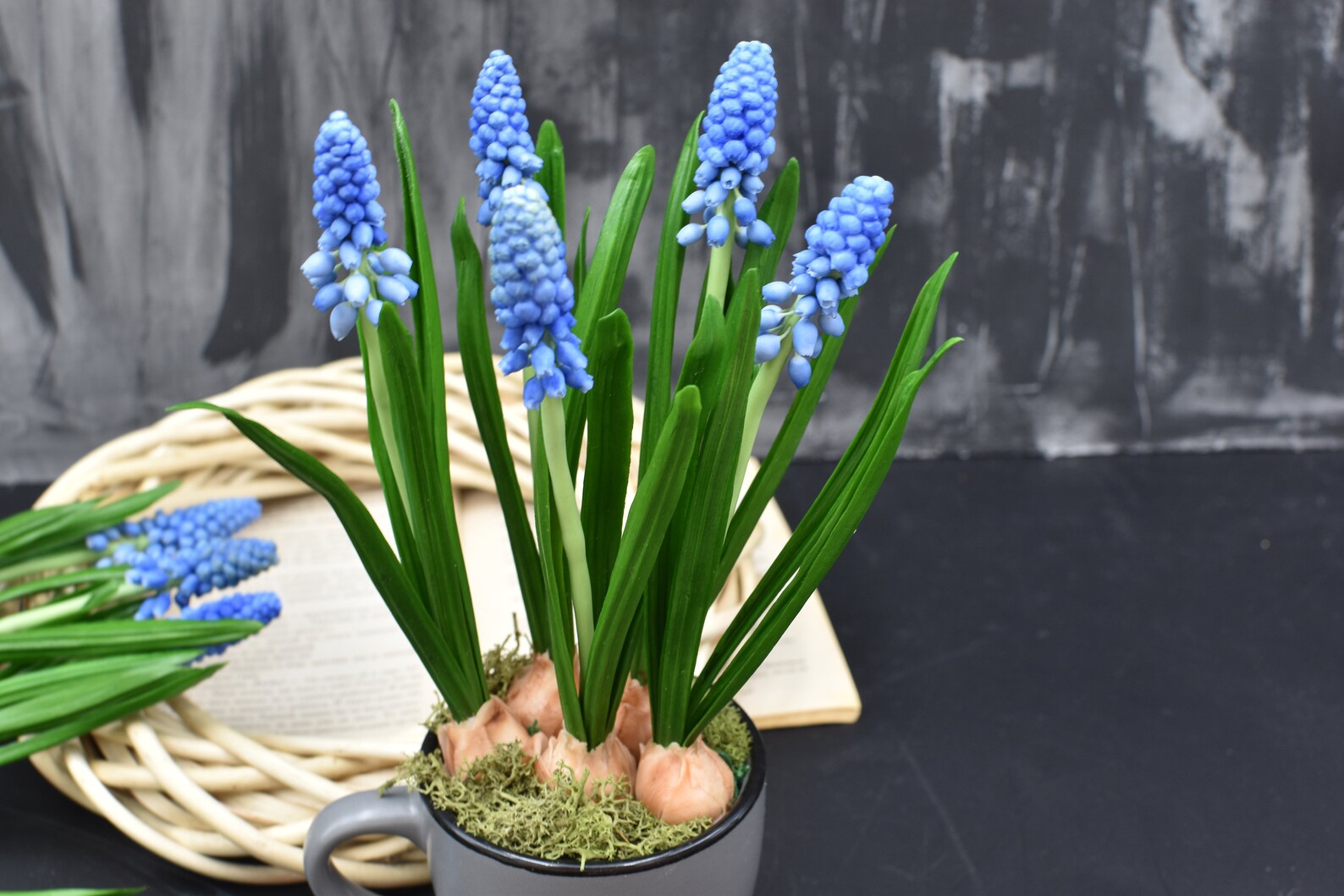 Cold Porcelain Muscari Flower Arrangement: Botanical Sculpture Gift - Etsy