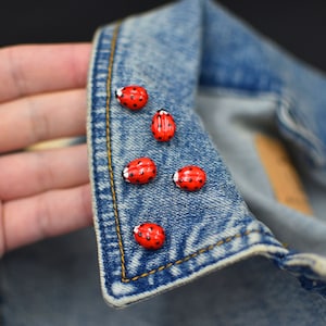 Ladybug Pin Realistic Ladybird Ladybug Miniature Brooch Clay Ladybug ...