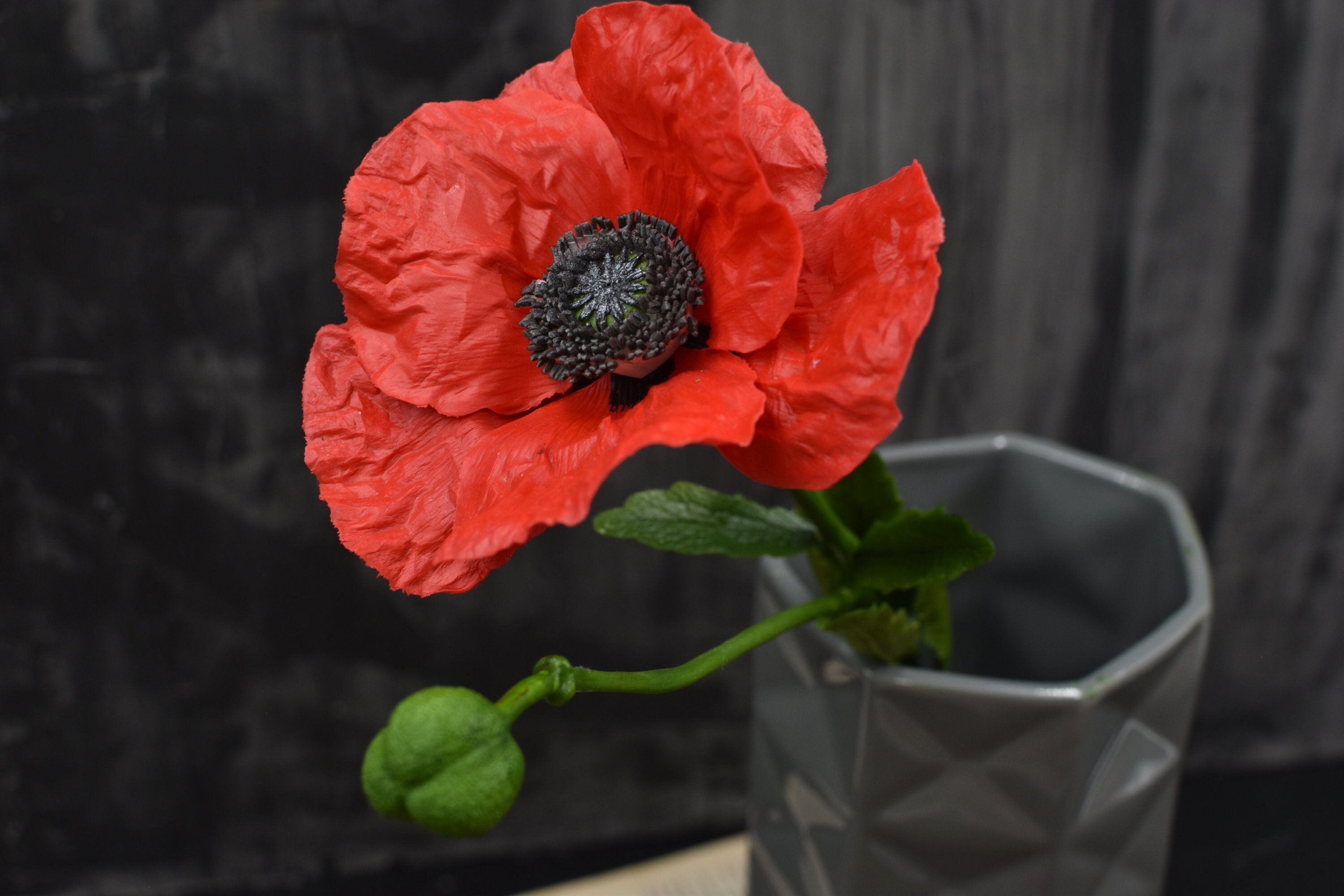 Red Cold Porcelain Poppy: Handmade Clay Flower Sculpture - Etsy