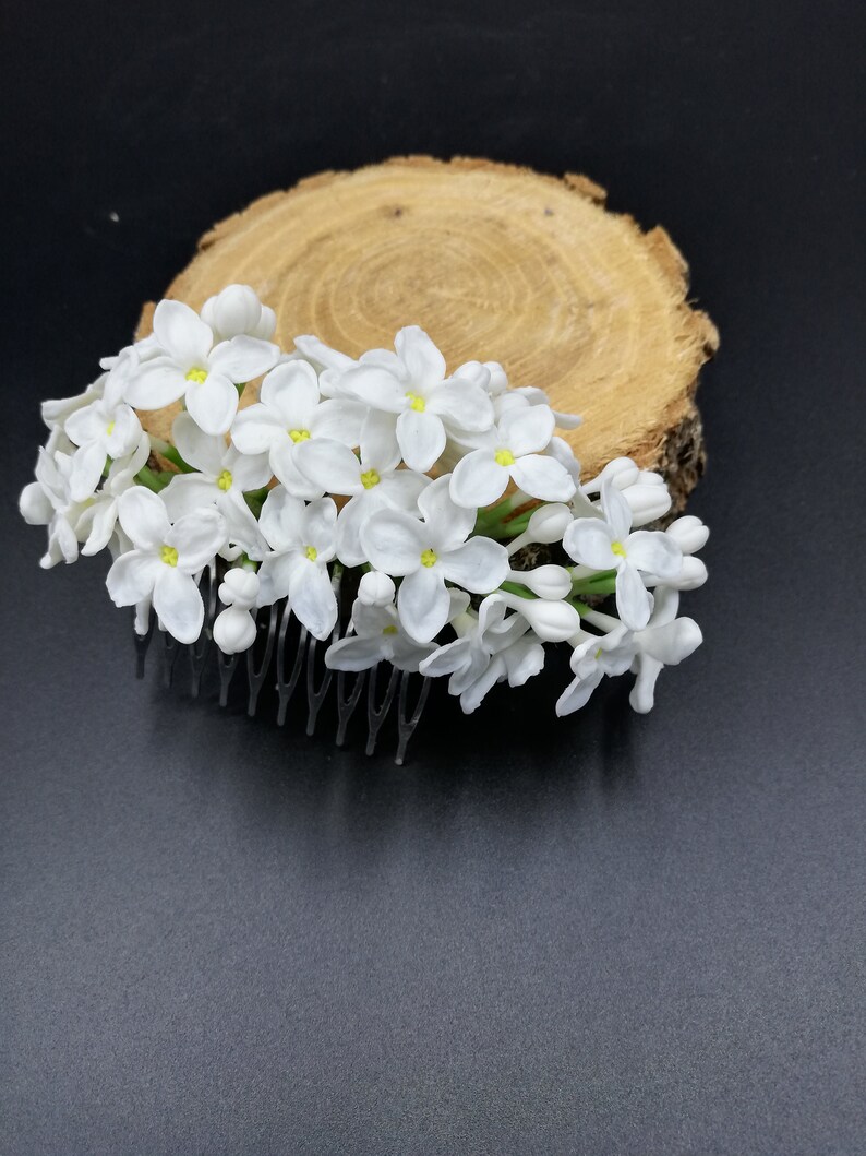 White lilac Hair Comb lilac hair accessory bridal hair comb | Etsy