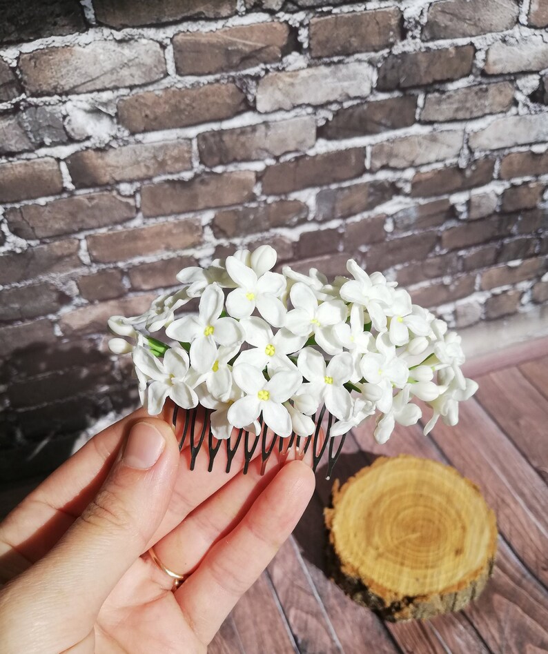 White lilac Hair Comb lilac hair accessory bridal hair comb | Etsy