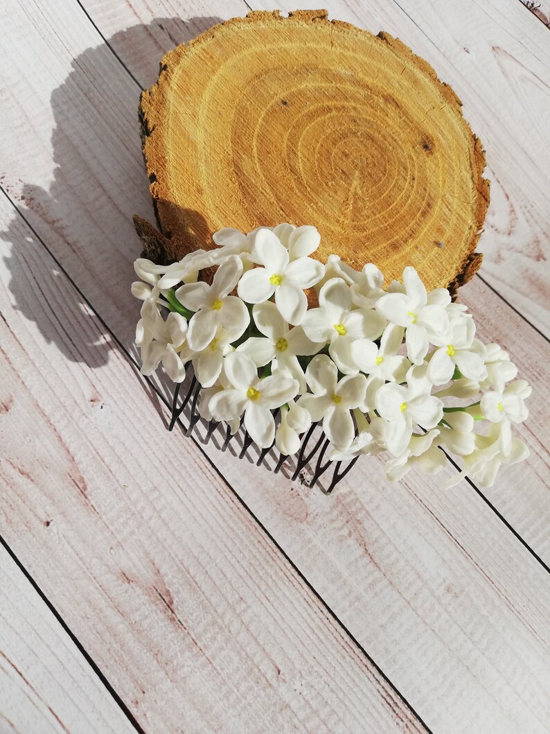White lilac Hair Comb lilac hair accessory bridal hair comb | Etsy
