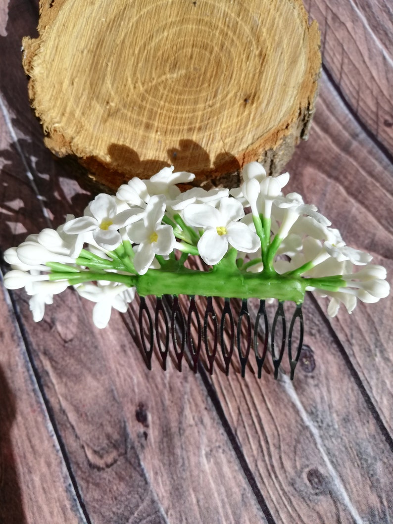 White lilac Hair Comb lilac hair accessory bridal hair comb | Etsy