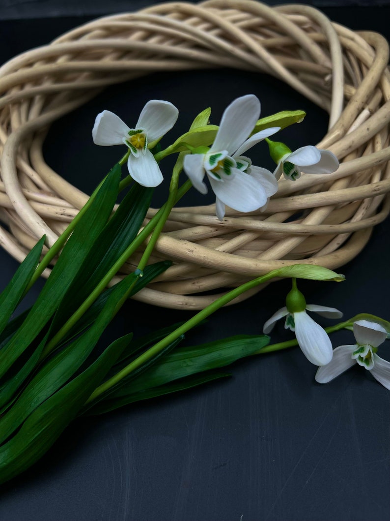 Cold Porcelain Snowdrop: Spring Floral Sculpture, Real Touch Flower ...