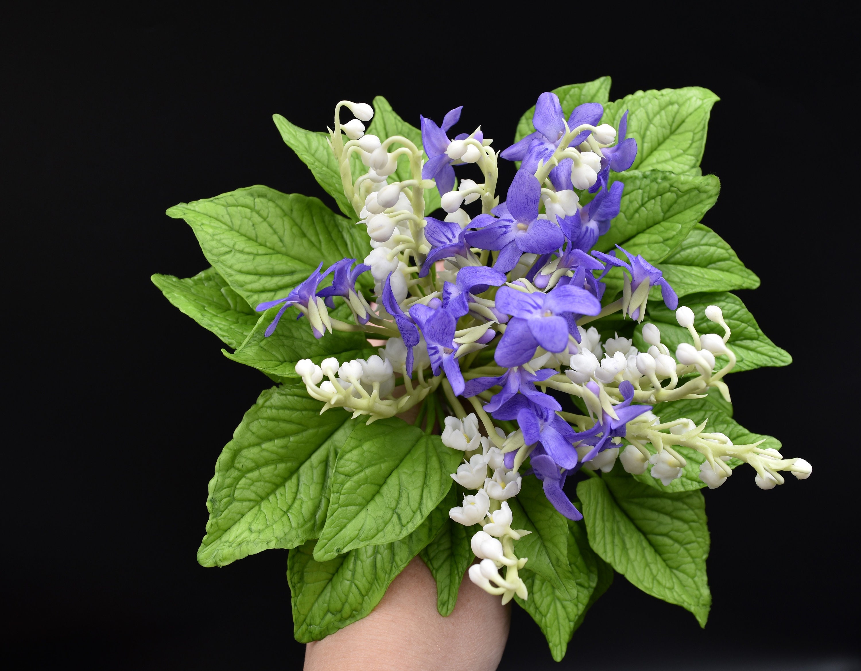 Forest violets bouquet with lilies of the valley wild violet | Etsy