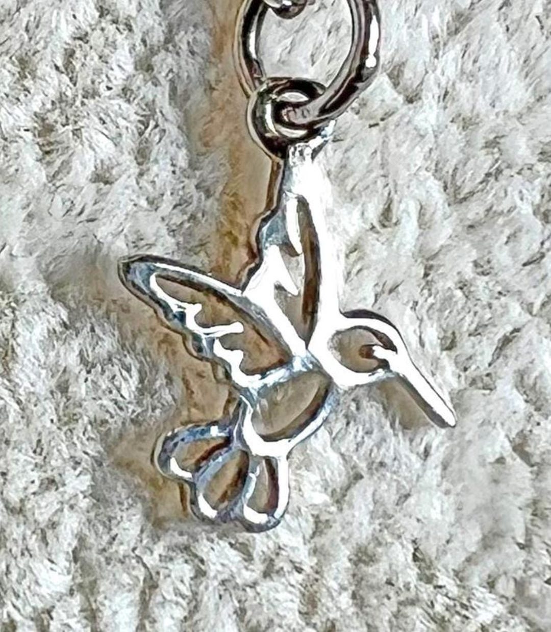 Delicate Sterling Silver Hummingbird Pendant Necklace - Etsy