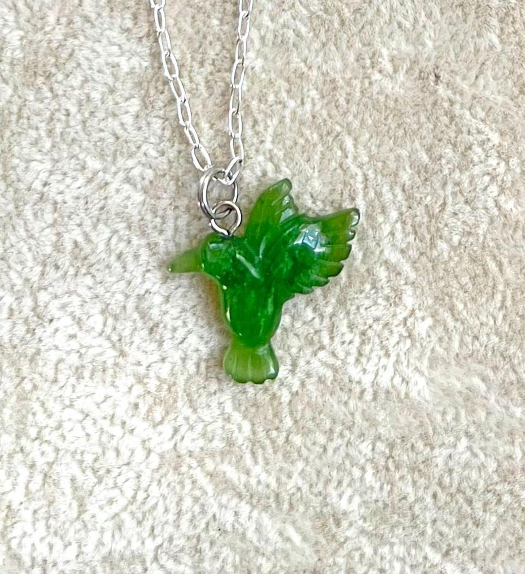 Jade Hummingbird Pendant - Etsy