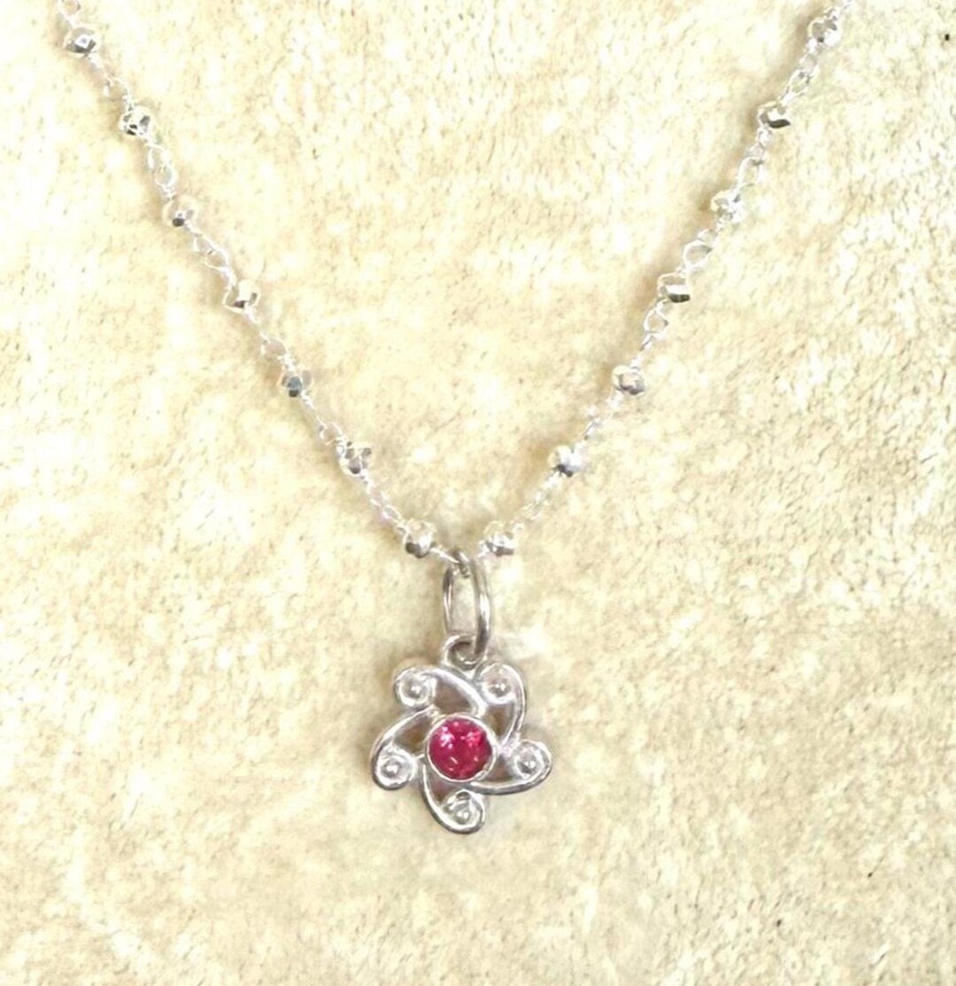 Shooting Star Ruby Pendant Necklace - Etsy