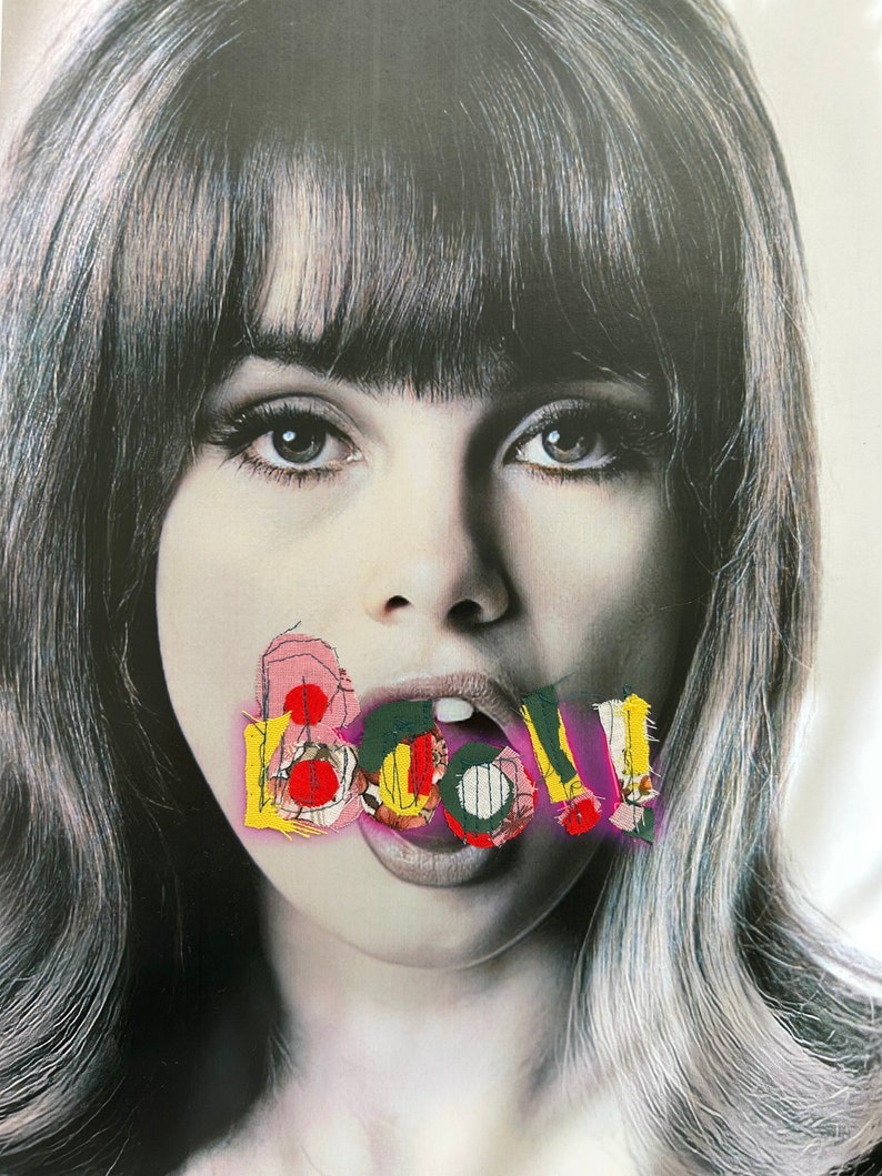 Boo Machine Sewing Collage Art, A3 Size - Etsy