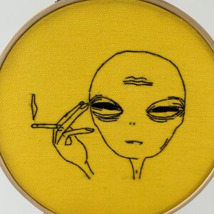 Alien | Embroidery on Fabric, Embroidery, Gift, Embroidered, Vintage - Etsy