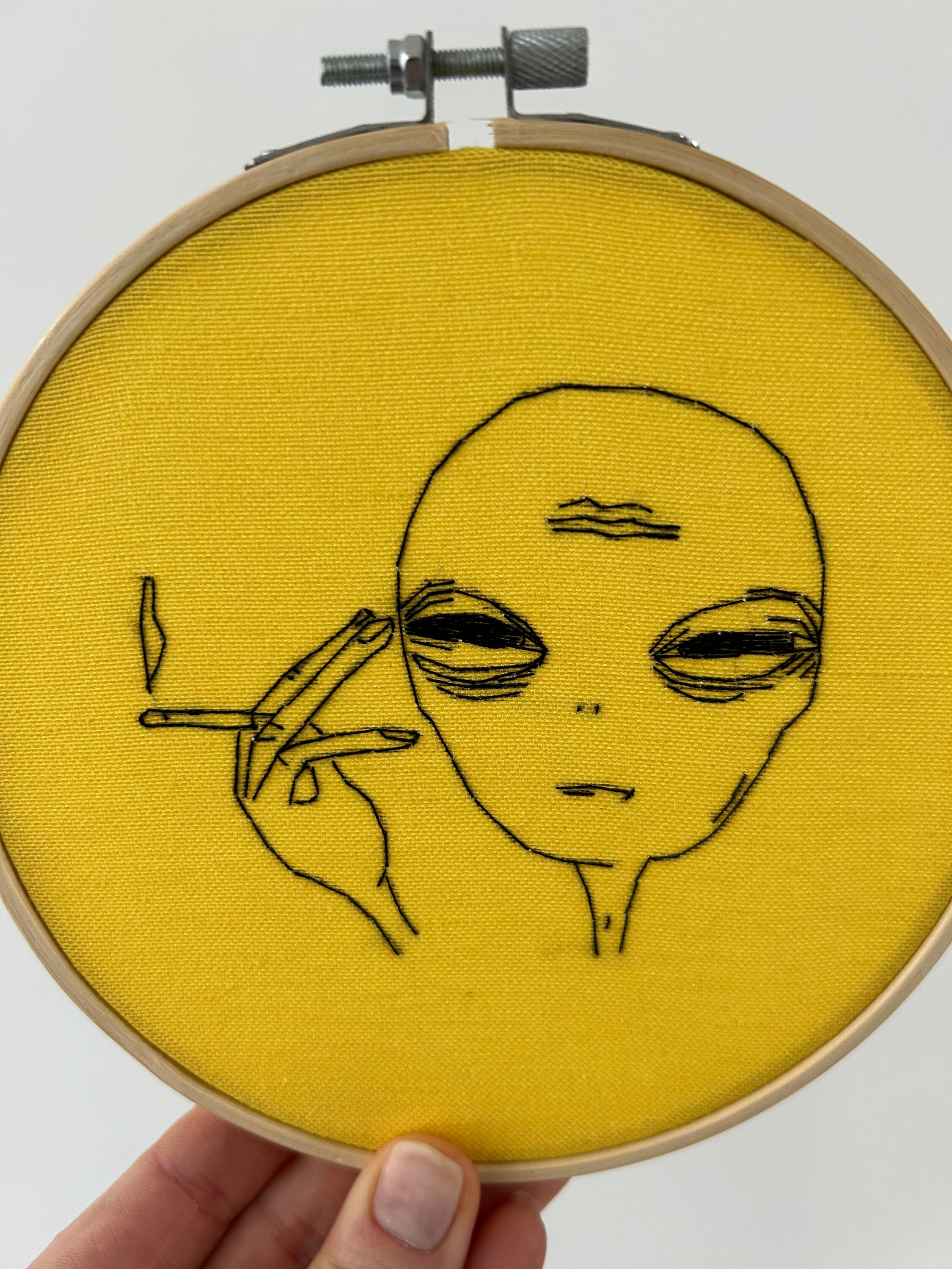 Alien | Embroidery on Fabric, Embroidery, Gift, Embroidered, Vintage - Etsy