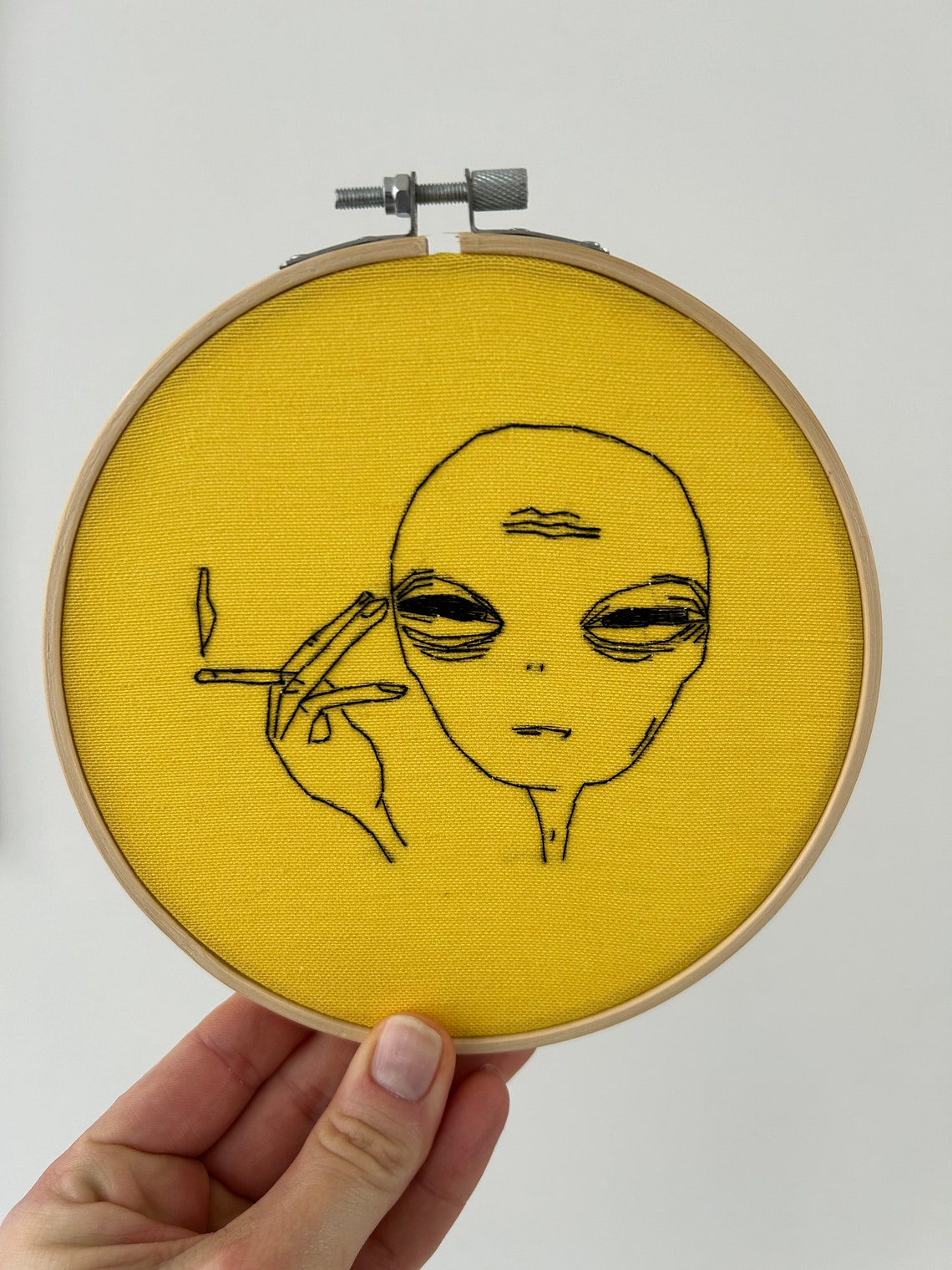 Alien | Embroidery on Fabric, Embroidery, Gift, Embroidered, Vintage - Etsy