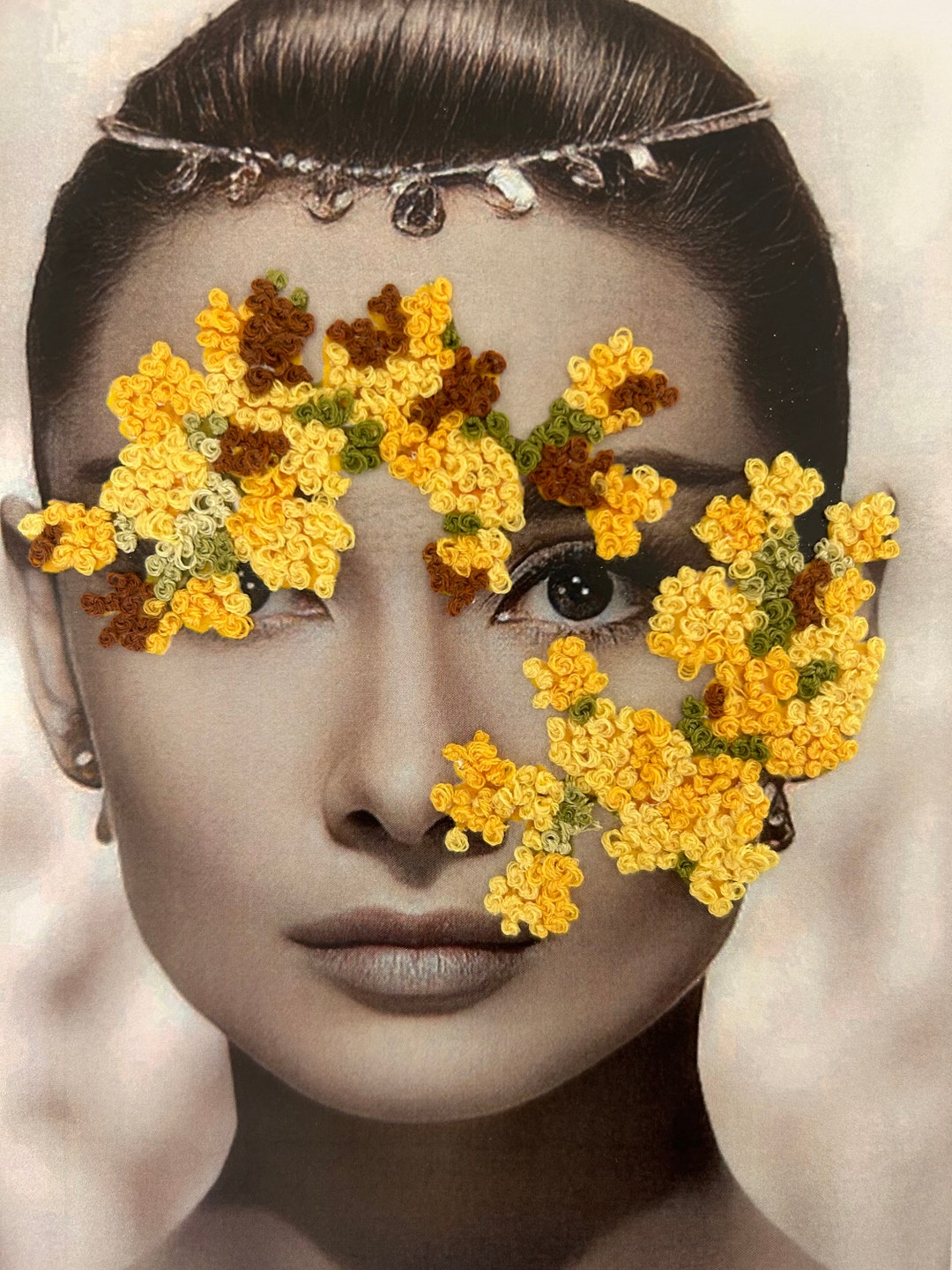 Audrey Hepburn | Embroidery on Paper, A5 Size, Embroidery, Embroidery ...