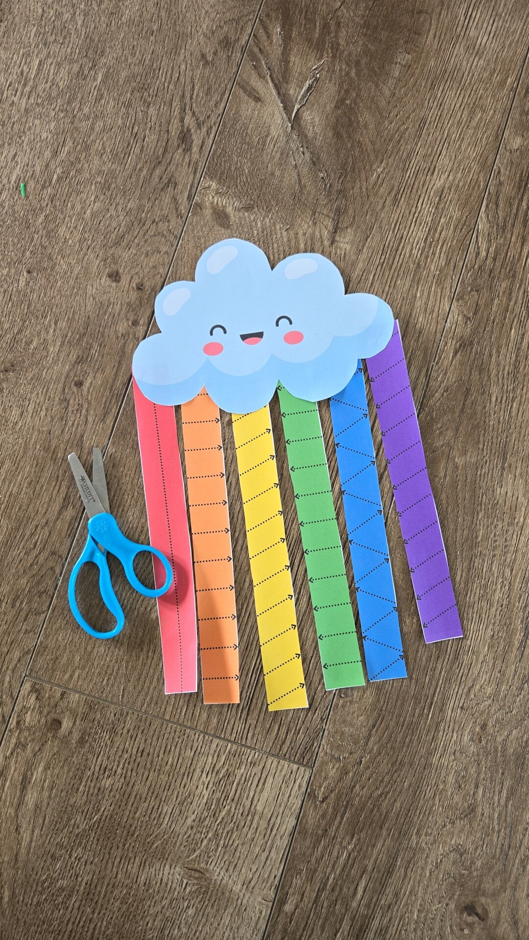 Rainbow Scissor Skills Template Etsy