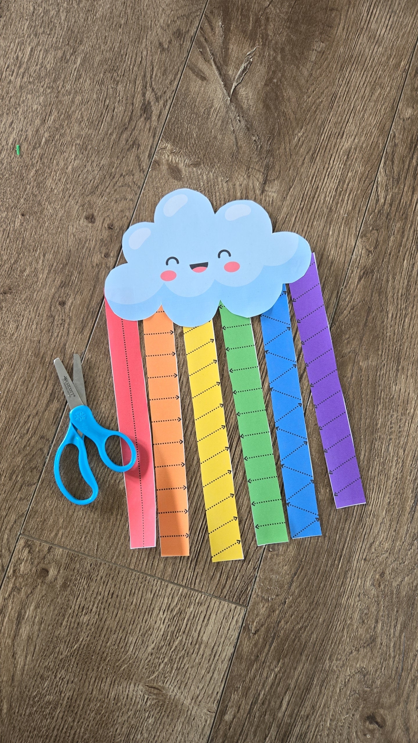 Rainbow Scissor Skills Template - Etsy