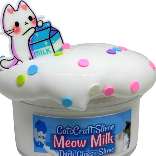 Thick Glossy Slime meow Milk Cereal SCENTED ASMR - Etsy