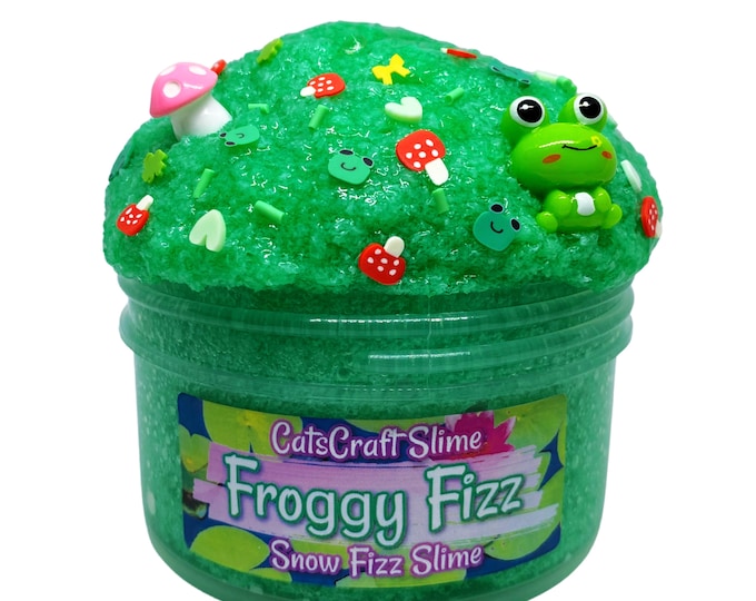 Snow Fizz "froggy Fizz" Scented Crunchy Slime ASMR With Frog & Mushroom ...
