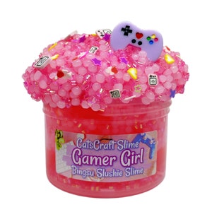 Bingsu Slushie Slime gamer Girl SCENTED Pink Crystal Clear Bingsu and ...