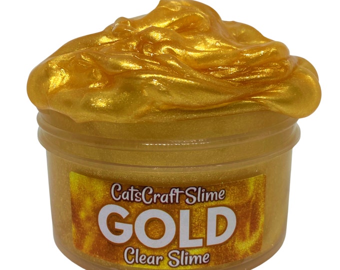 SCENTED Slime "gold" Pigmented Stretchy Clear Satisfying Slime ASMR 6oz ...