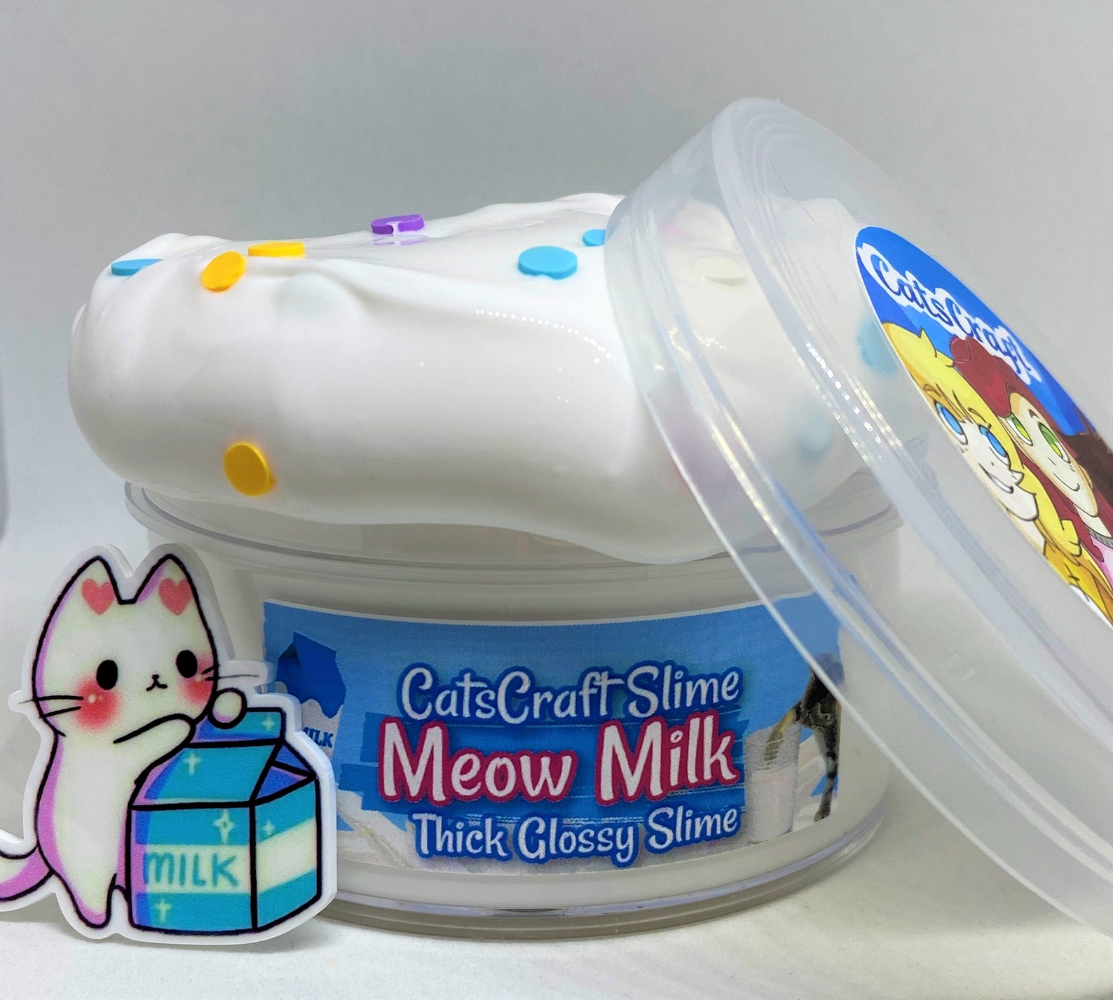 Thick Glossy Slime meow Milk Cereal SCENTED ASMR With Charm - Etsy