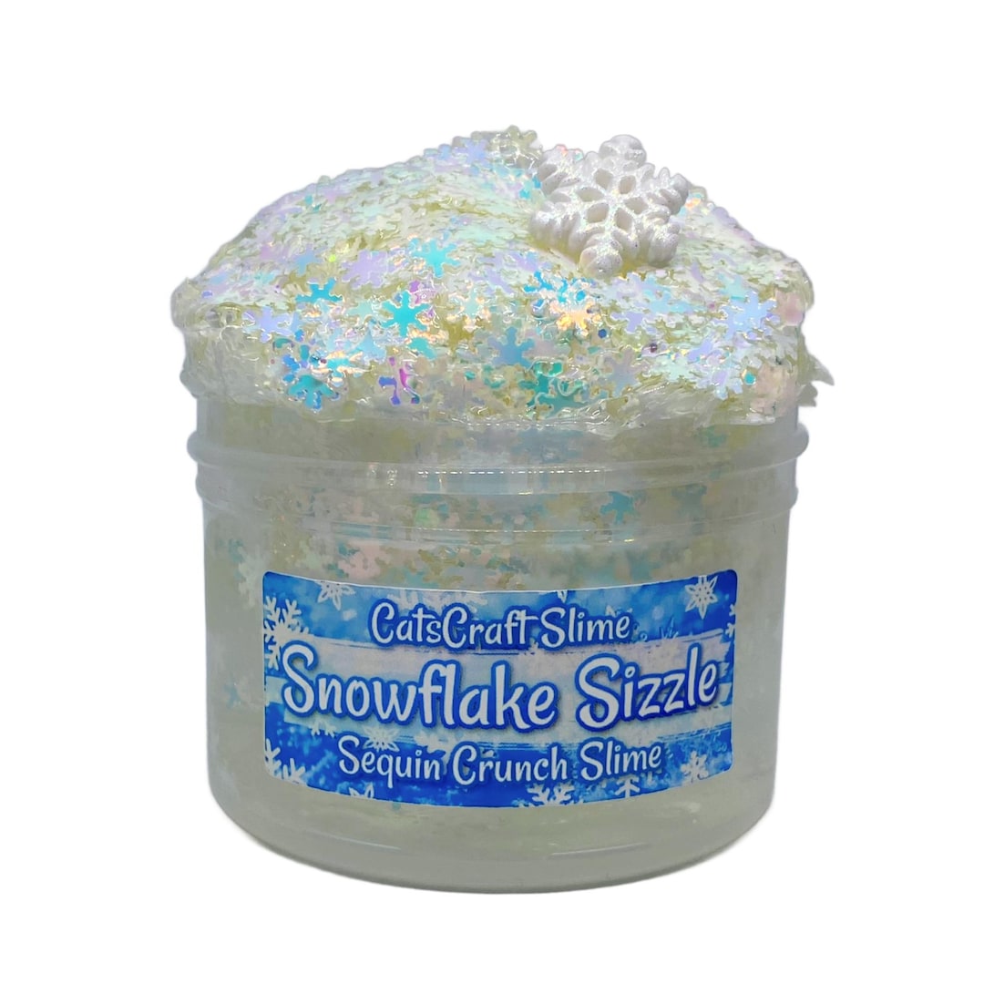 Sequin Crunch Clear Slime "snowflake Sizzle" Crunchy Scented Stretchy ...